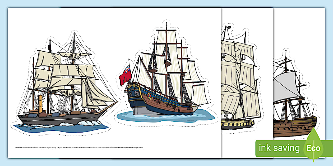 Sailing Boat Cut-Outs (teacher made) - Twinkl