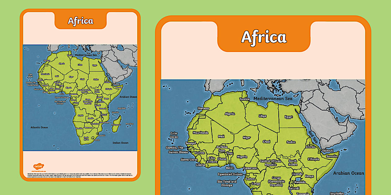 Map of African Countries with Names Poster | Twinkl