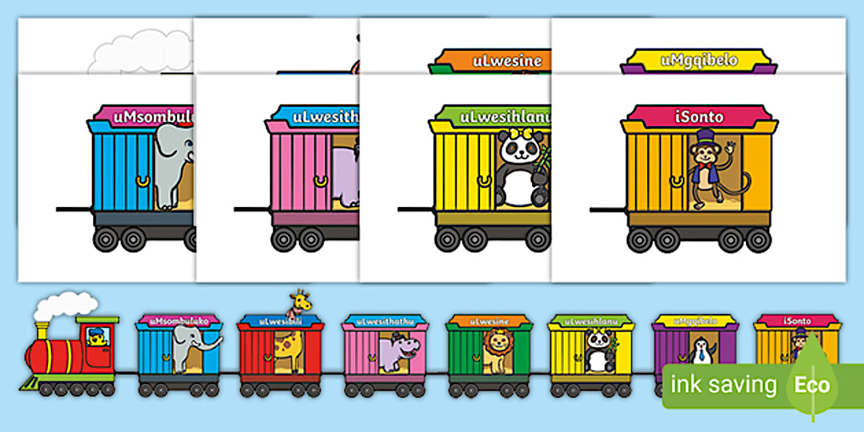 Days of the Week Train Display - Zulu (teacher made)