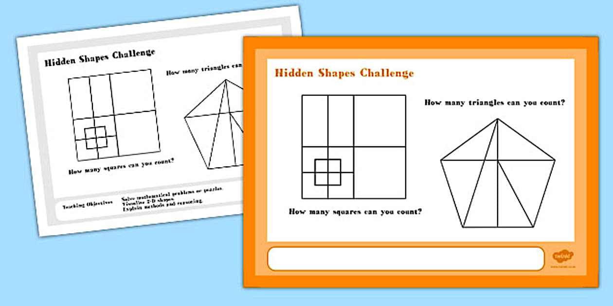 Hidden Shapes Maths Challenge A4 Display Posters - challenge
