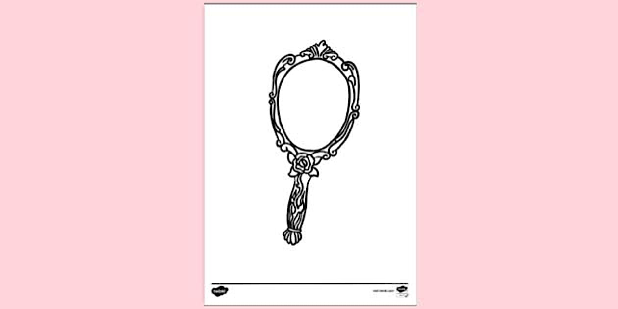 Hand Mirror Colouring Sheet | Colouring Sheets - Twinkl