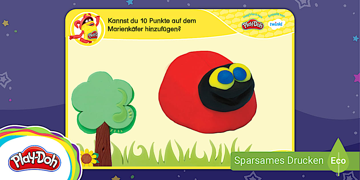 FREE! - Mit Play-Doh verliebte Zahlen bis 10 üben - Knetunterlage