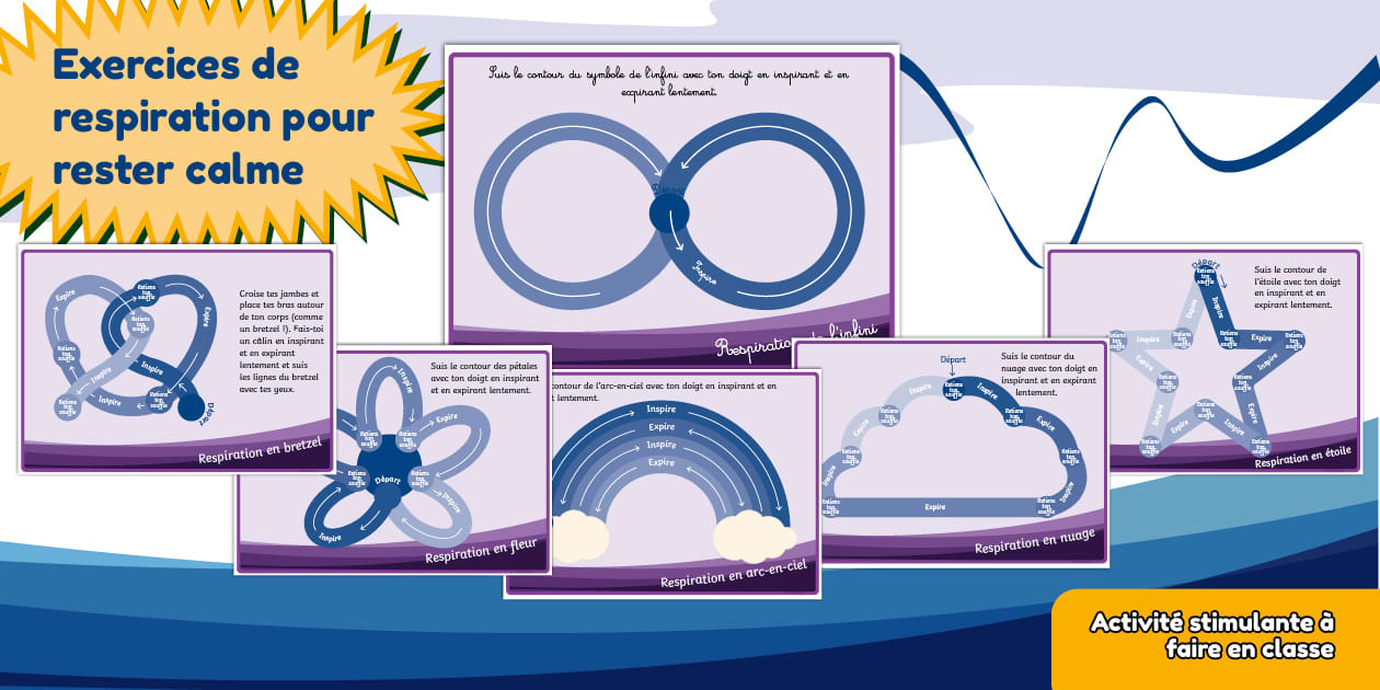 * NEW * Exercices de respiration pour rester calme - Twinkl