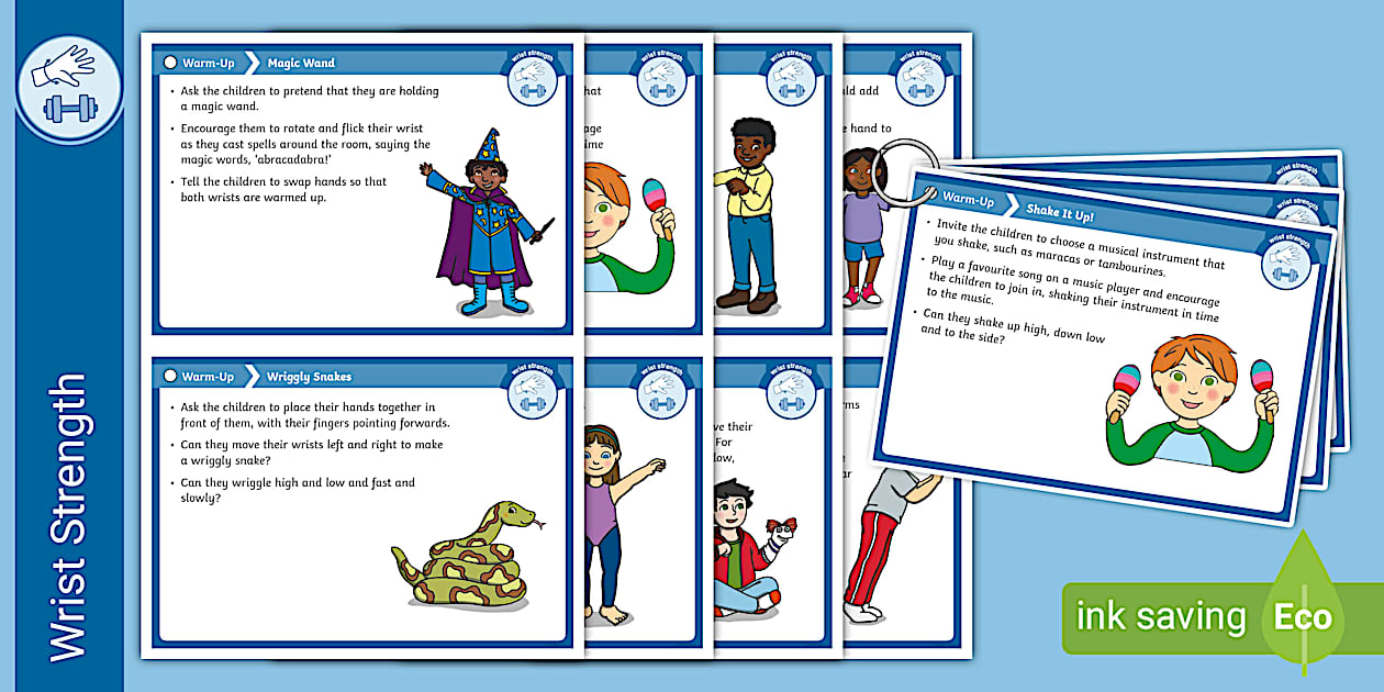 Wrist Strength Warm-Up Cards For Kindergarten - Twinkl Resources