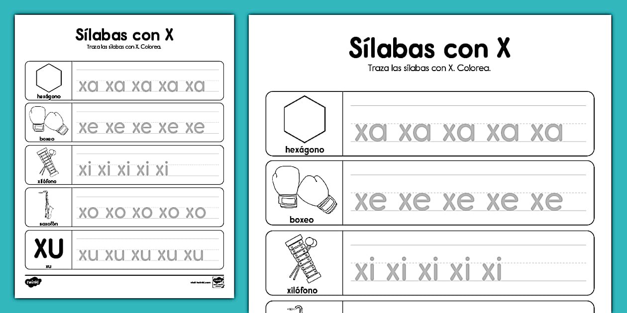 Actividad: Sílabas con X (Teacher-Made) - Twinkl