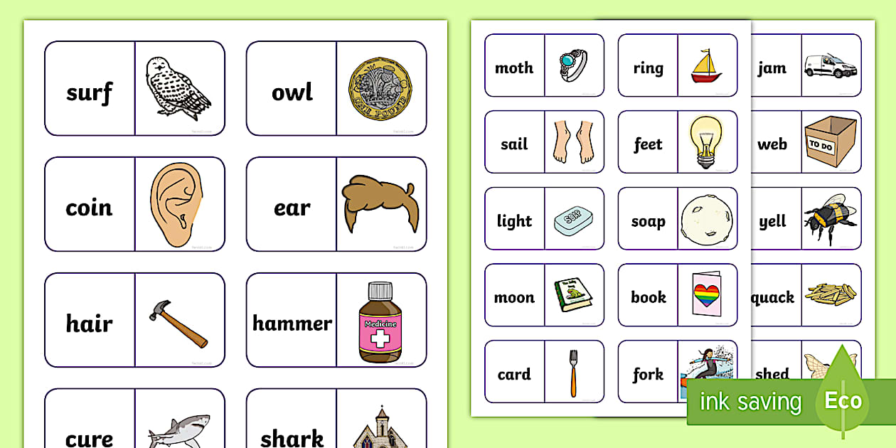 Editable Phase 3 Phonics Sound Dominoes (teacher made)