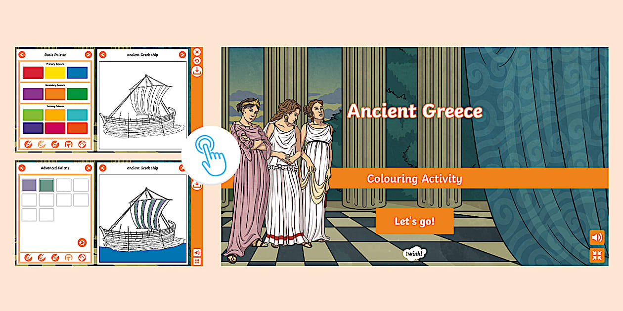 Ancient Greece Interactive Colouring (teacher made) - Twinkl