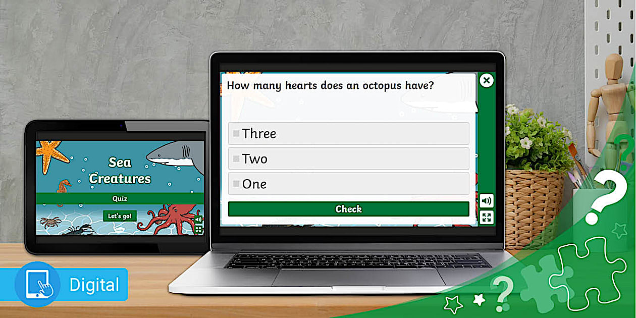 Sea Creatures Interactive Quiz - Twinkl Puzzled - Kids - Go