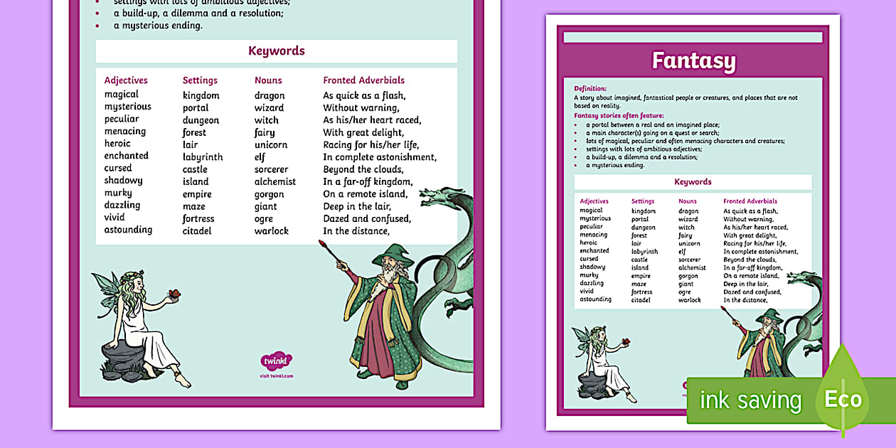 Fantasy Story Genre Display Poster | Teacher Made Resource