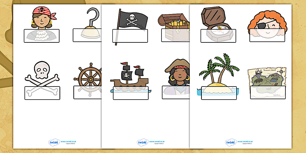 Editable Self Registration Labels (Pirates) (teacher made)