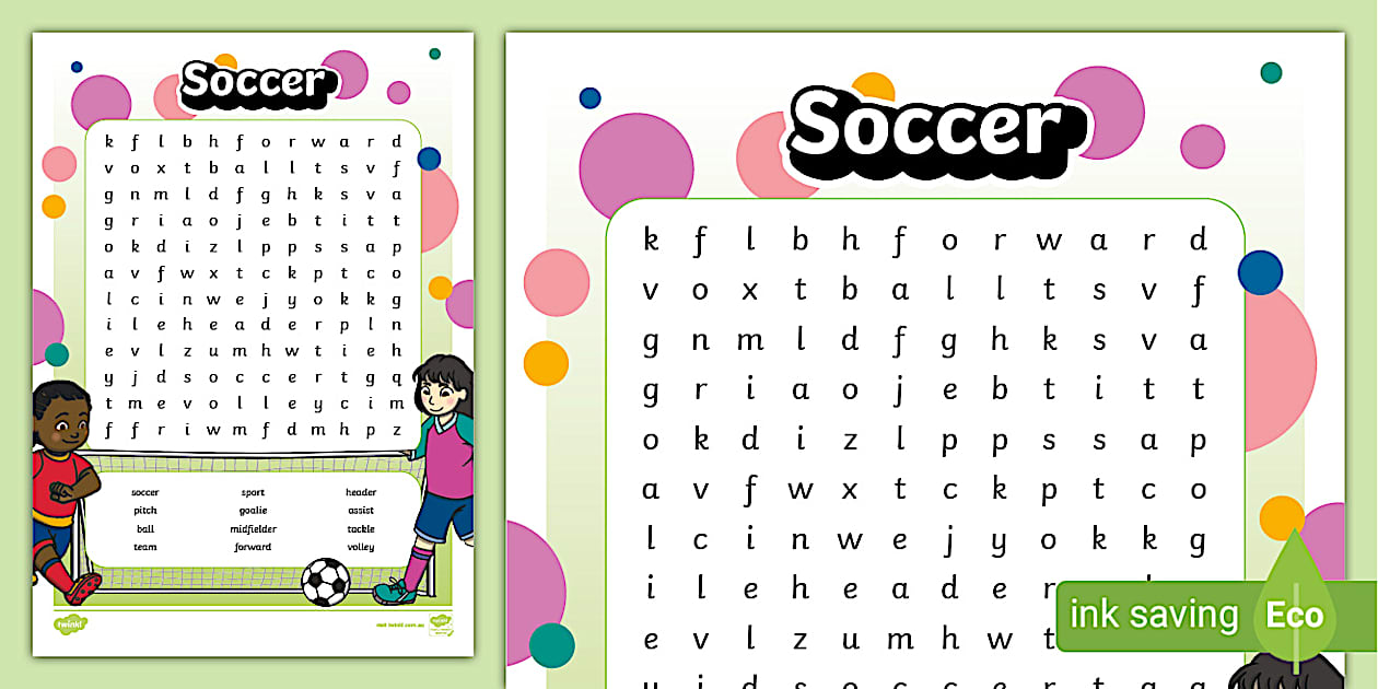 Soccer Word Search (teacher made) - Twinkl