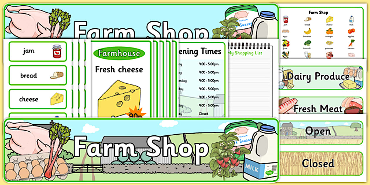 Farm Shop Role Play Pack - ESL Farm Shop Role Play - Twinkl