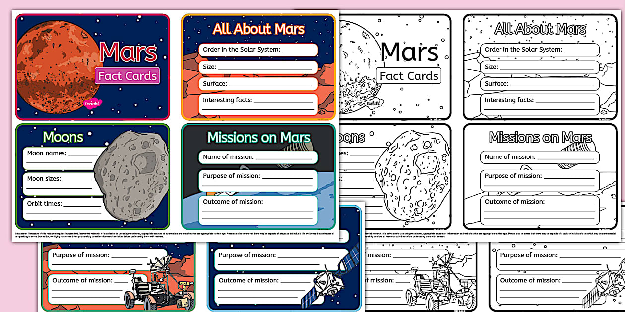 Mars Fact Cards Template (Teacher-Made) - Twinkl