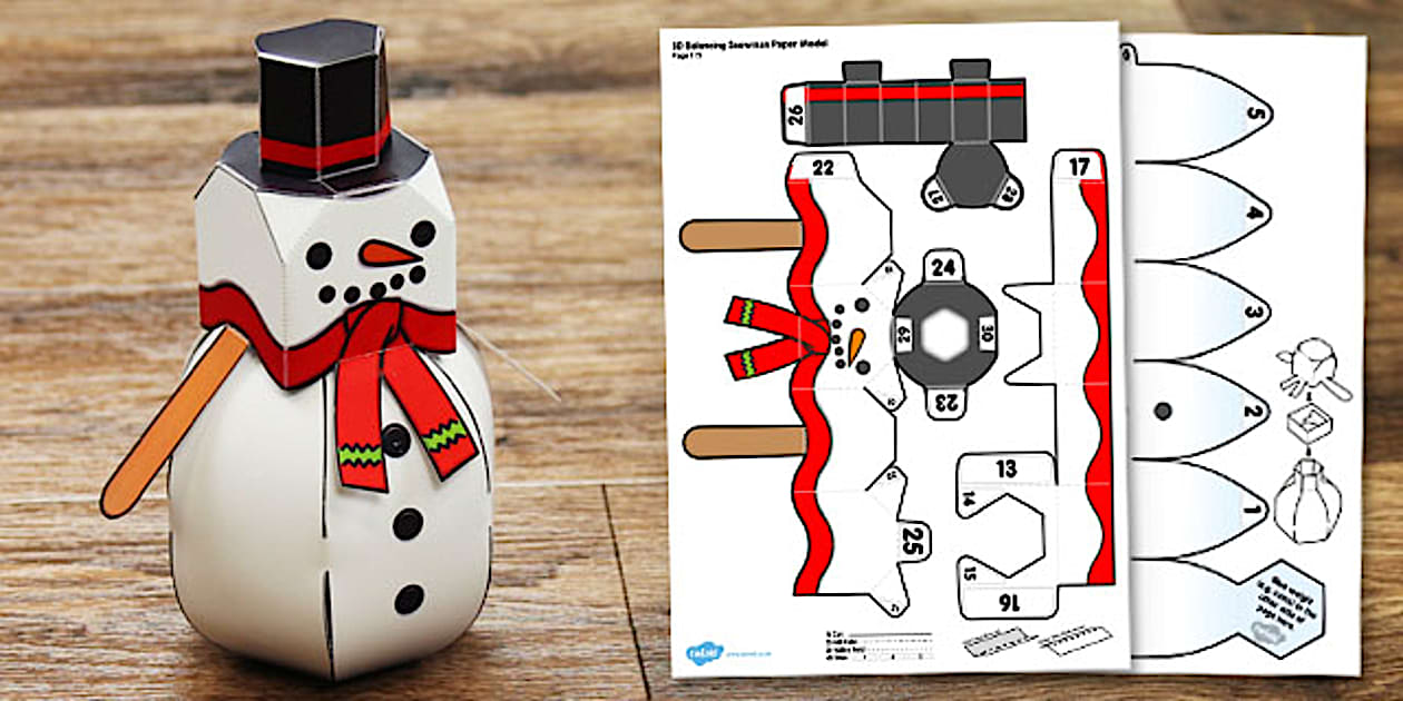 3D Balancing Snowman | Christmas Decorations Craft Ideas