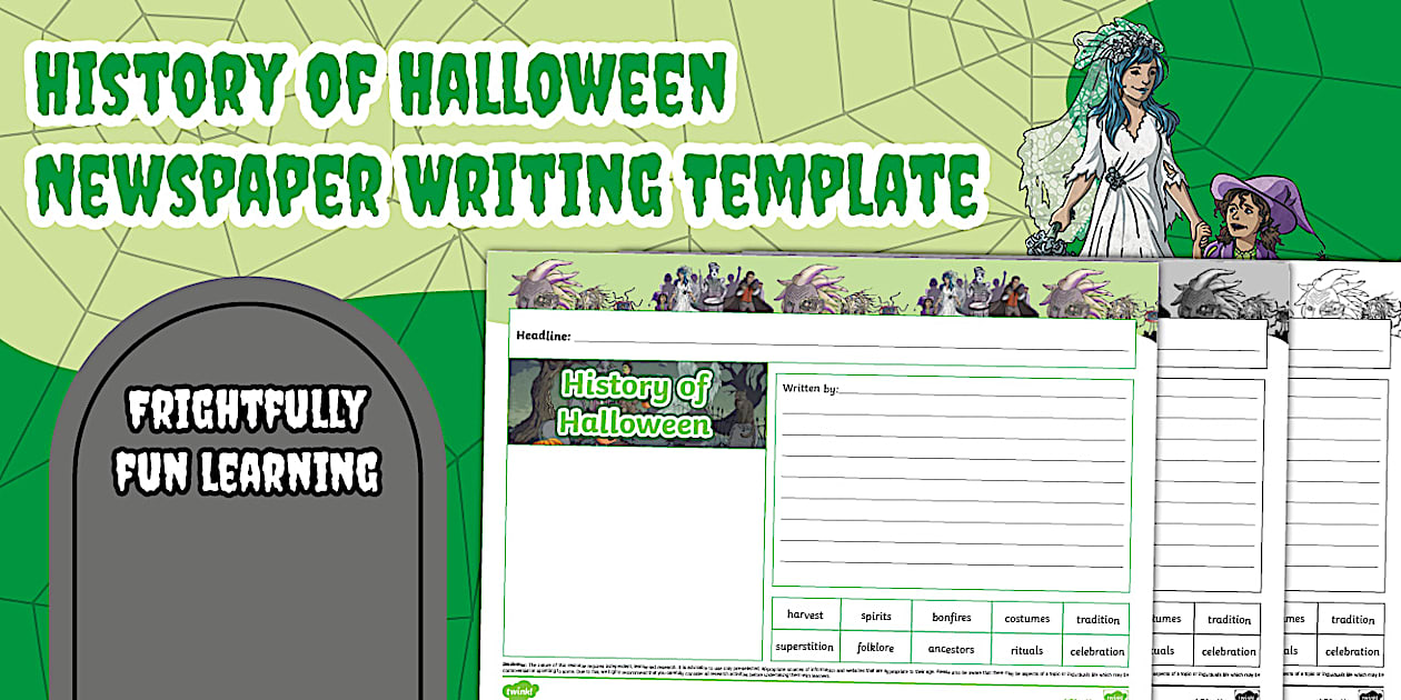 History of Halloween Newspaper Writing Template