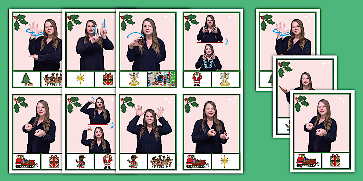 ASL Christmas Clip Cards | Resource | Twinkl USA - Twinkl