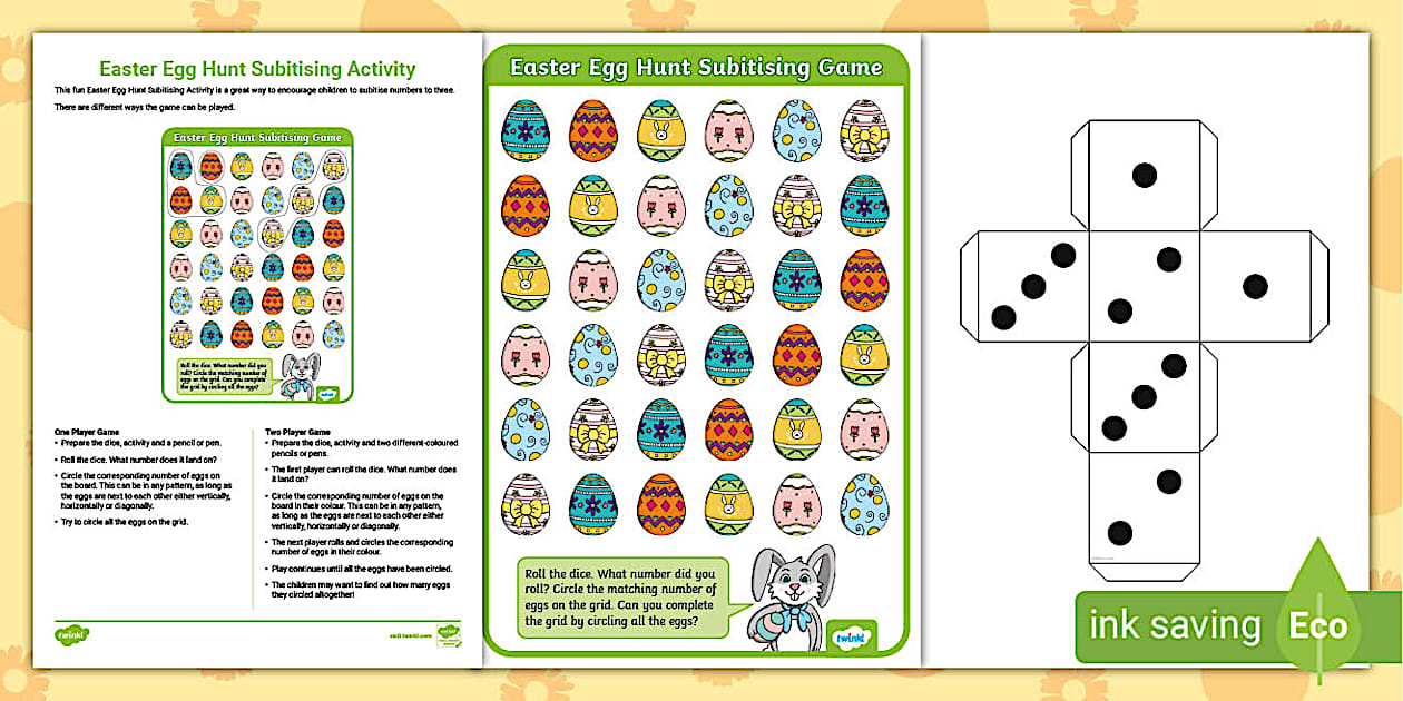 👉 Easter Egg Hunt Subitising Game (teacher made) - Twinkl