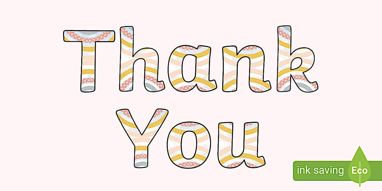 Thank You Display Lettering - Classroom Display - Twinkl