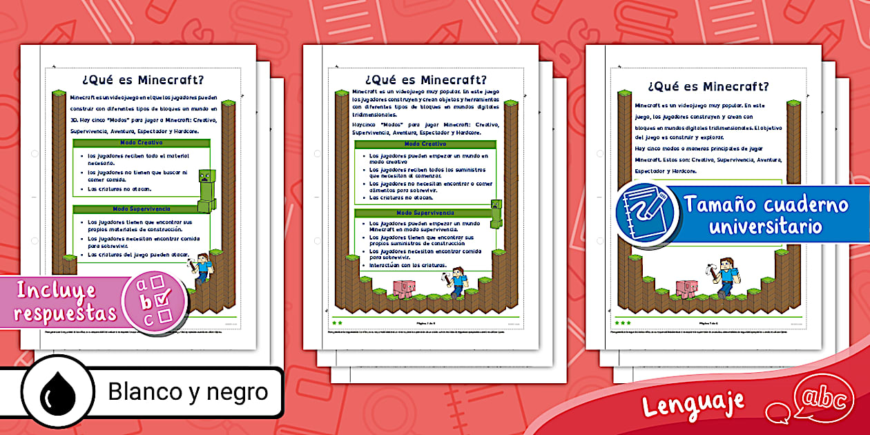 Comprensión | Lectura | ¿Qué es Minecraft? | Dislexia