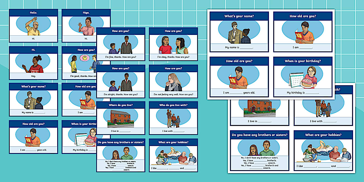 EAL Basic Conversation Speaking Cards (teacher made)