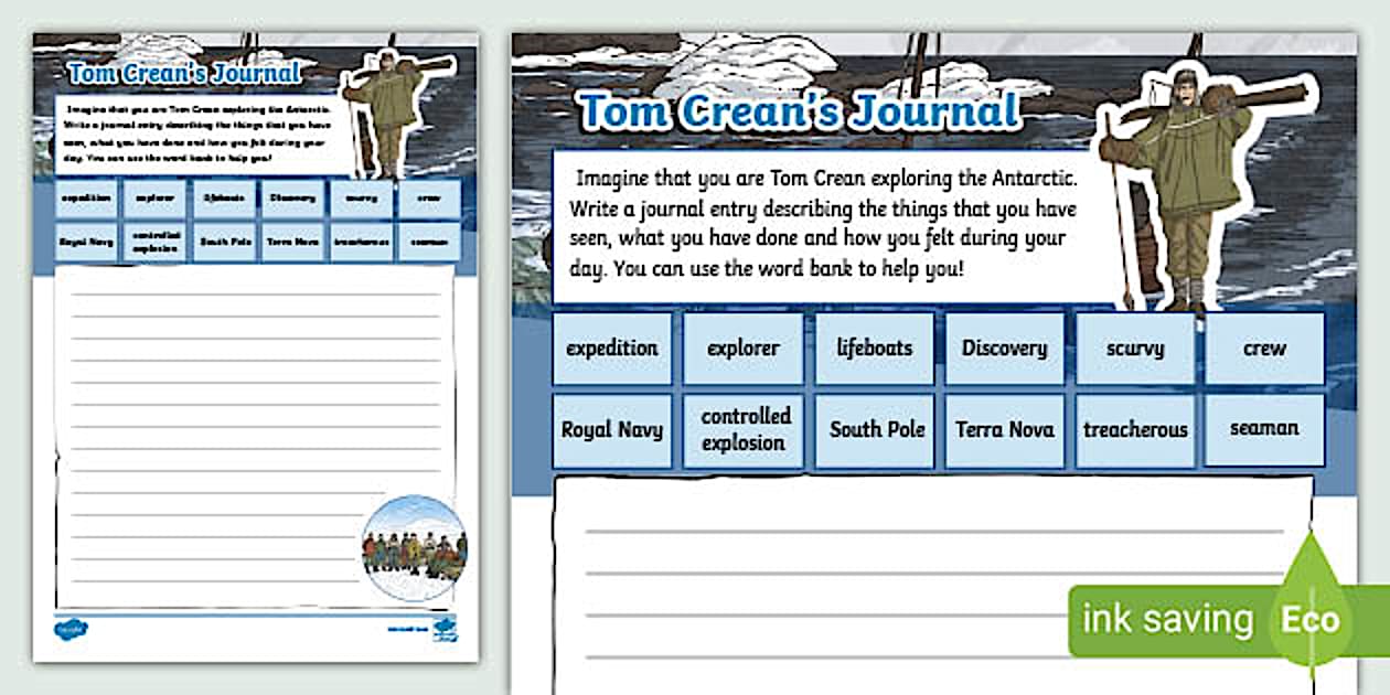 Tom Crean's Journal Writing Activity (teacher made) - Twinkl