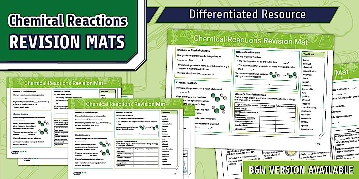 Chemical Reactions Revision Mat