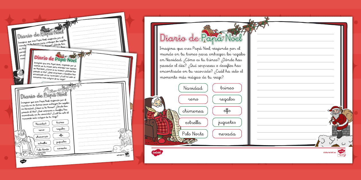 Ficha de actividad: Diario de Papá Noel (Teacher-Made)