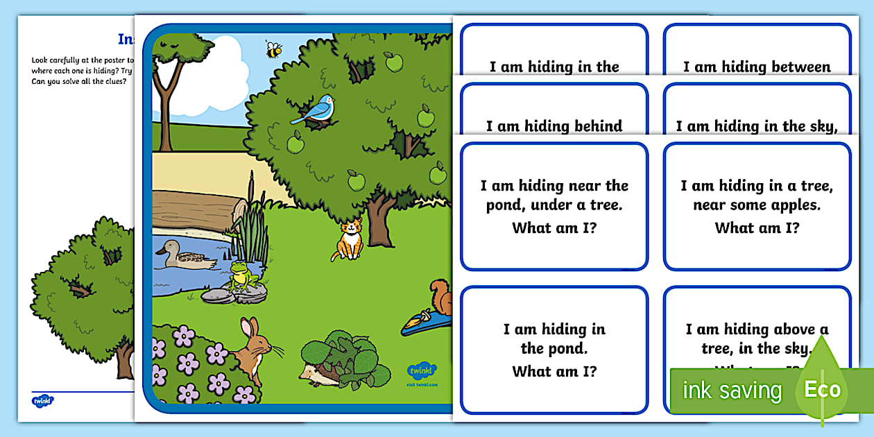 Animal Hide and Seek Positional Language (teacher made)
