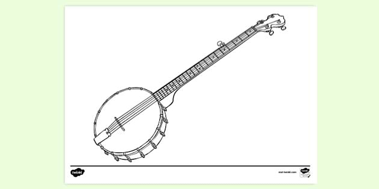 Banjo Colouring Sheets | Colouring Pages (teacher made)