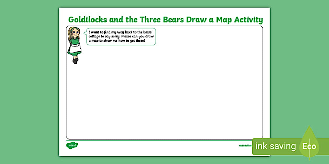 Goldilocks and the Three Bears Draw a Map Activity - Twinkl