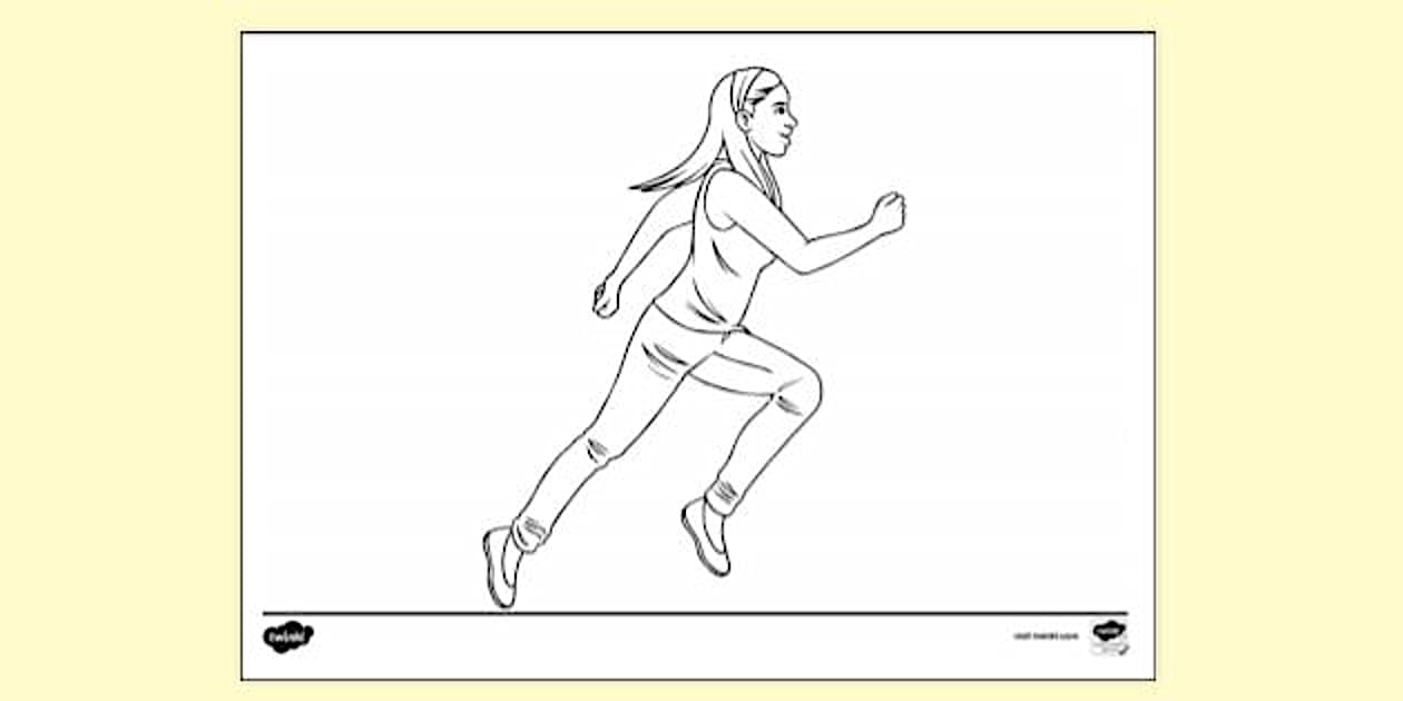Person Running Colouring Sheet | Colouring Sheets - Twinkl