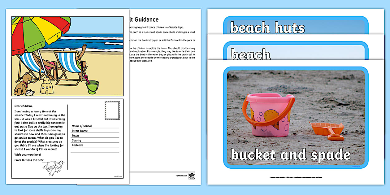 Editable Seaside Postcard and Resource Pack (teacher made)
