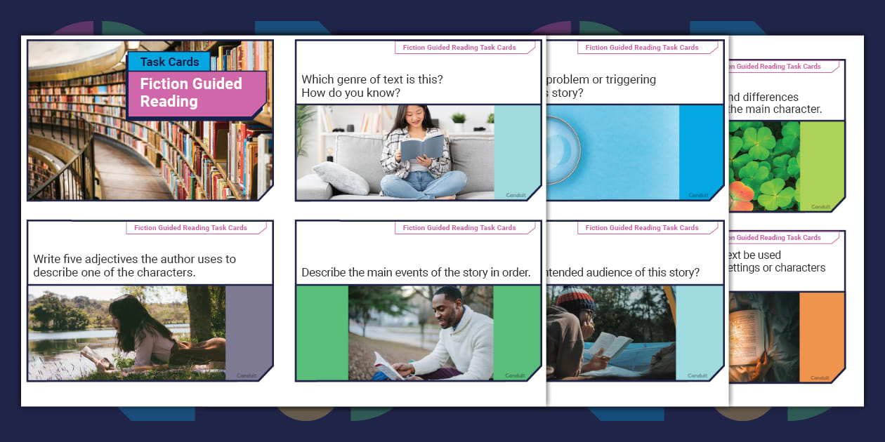 Reinforcing Fiction: Guided Reading Task Cards - Twinkl