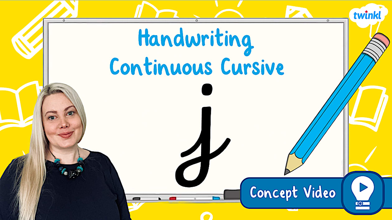 The Letter 'j' | Continuous Cursive Handwriting Concept Video