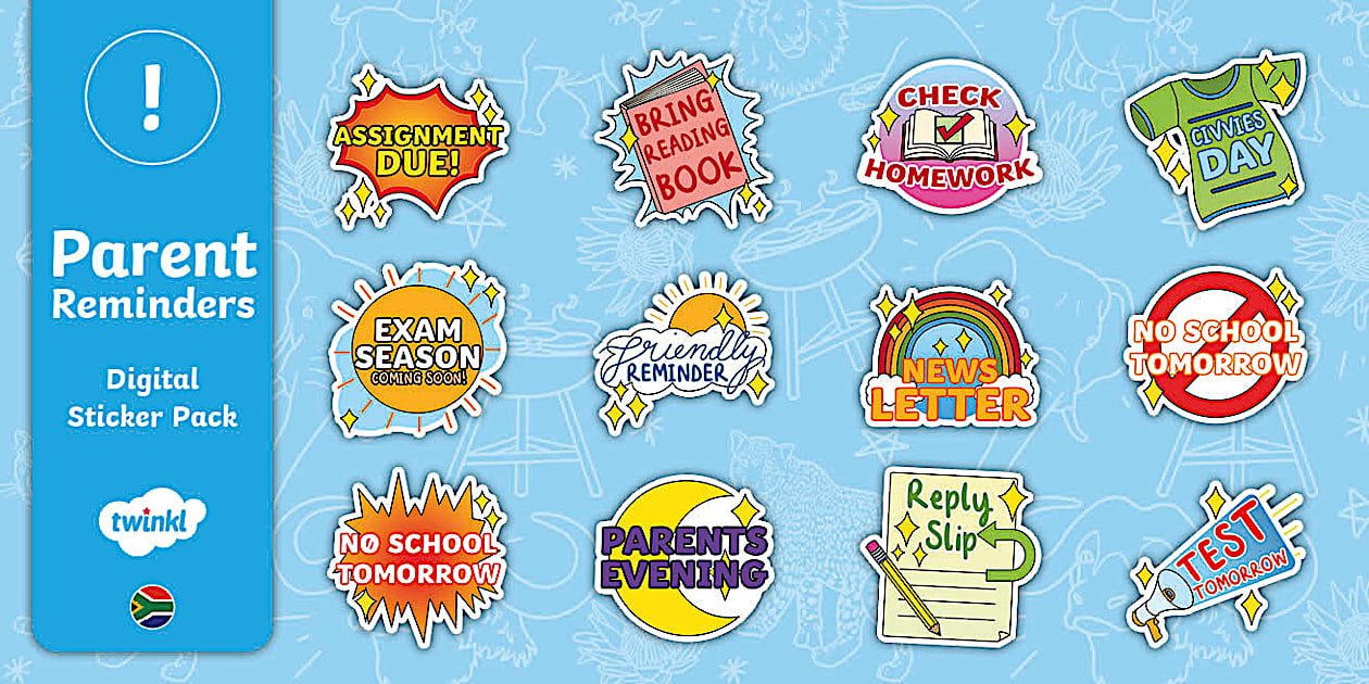 FREE! - Parent Reminder Digital Sticker Pack - Twinkl