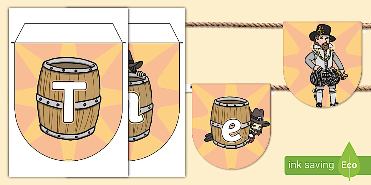 The Gunpowder Plot Display Bunting (Teacher-Made) - Twinkl