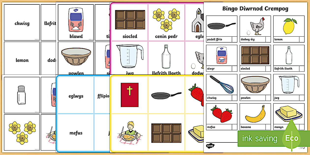 Pancake Day Bingo Welsh (teacher made) - Twinkl
