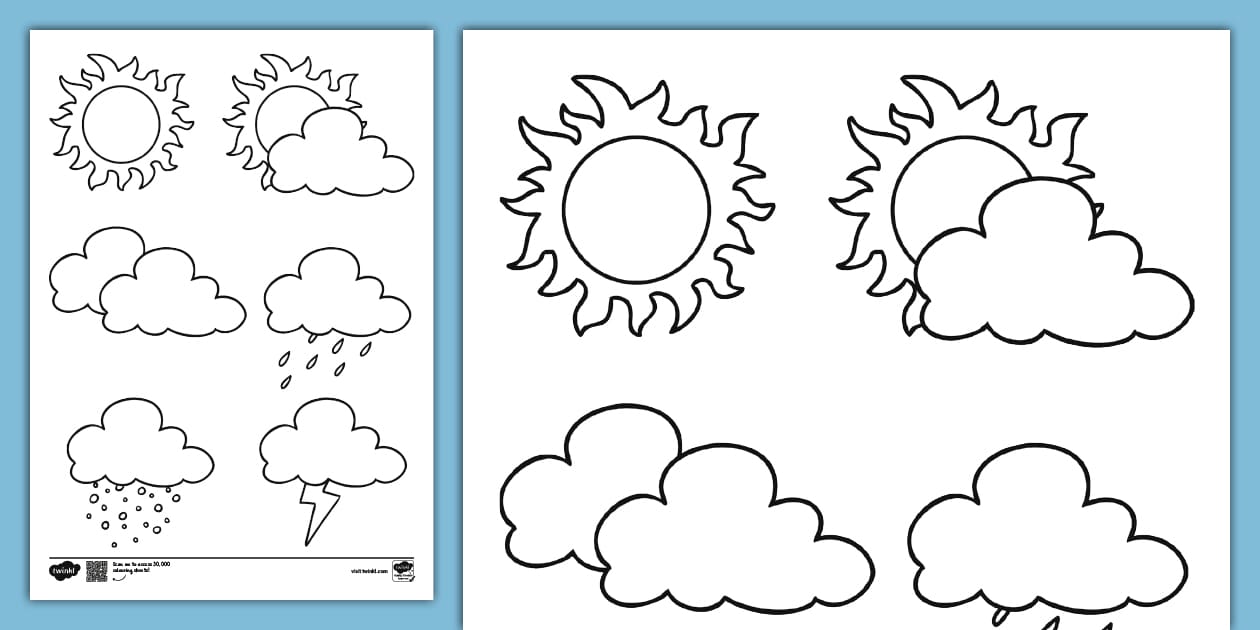 Weather Colouring Page for Pre-schoolers | Colouring Page