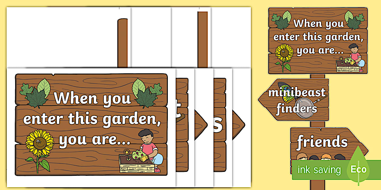 👉 EYFS When You Enter This Garden Outdoor Area Signpost Display Pack