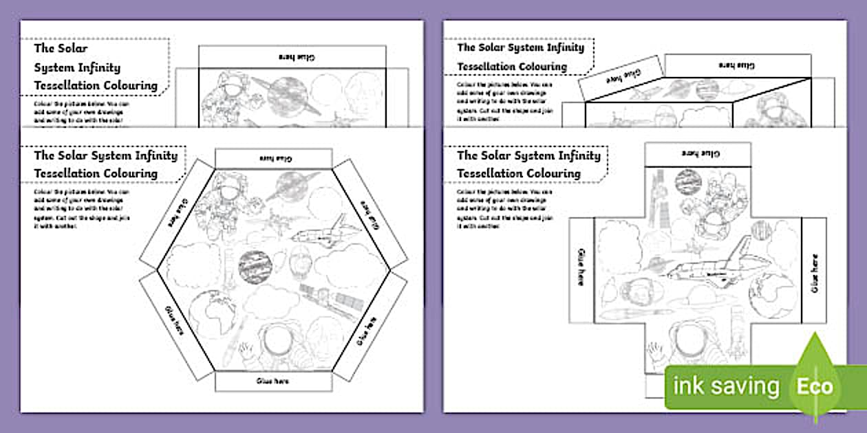 Solar System Infinity Tessellation Colouring (teacher made)