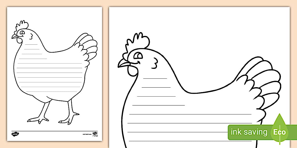 Chicken Writing Template (Teacher-Made) - Twinkl