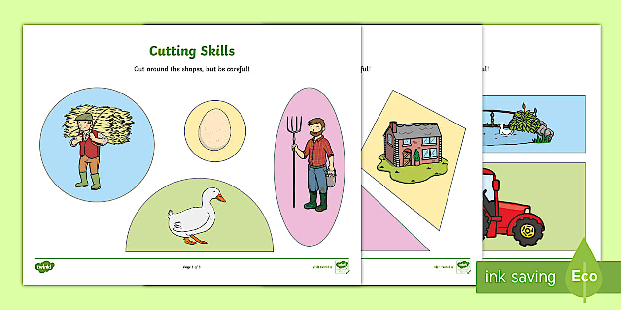 The Farm Cutting Skills Activity - Early Years Aistear