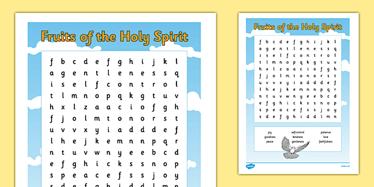 Fruit of the Spirit | Fruits of the Holy Spirit Word Search