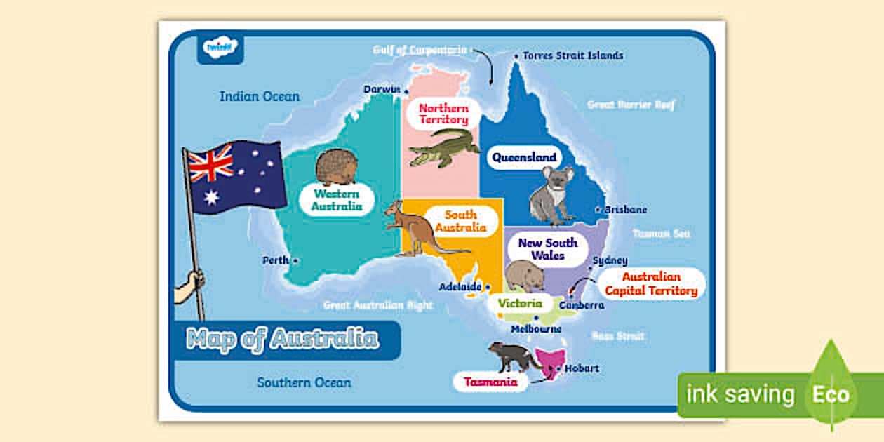 Australian Colonies Map | Australian Borders Map - Twinkl