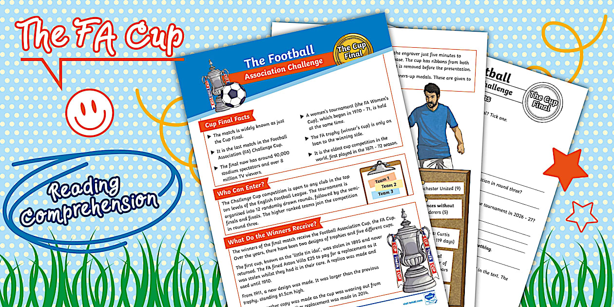 FA Cup LKS2 Reading Comprehension Activity