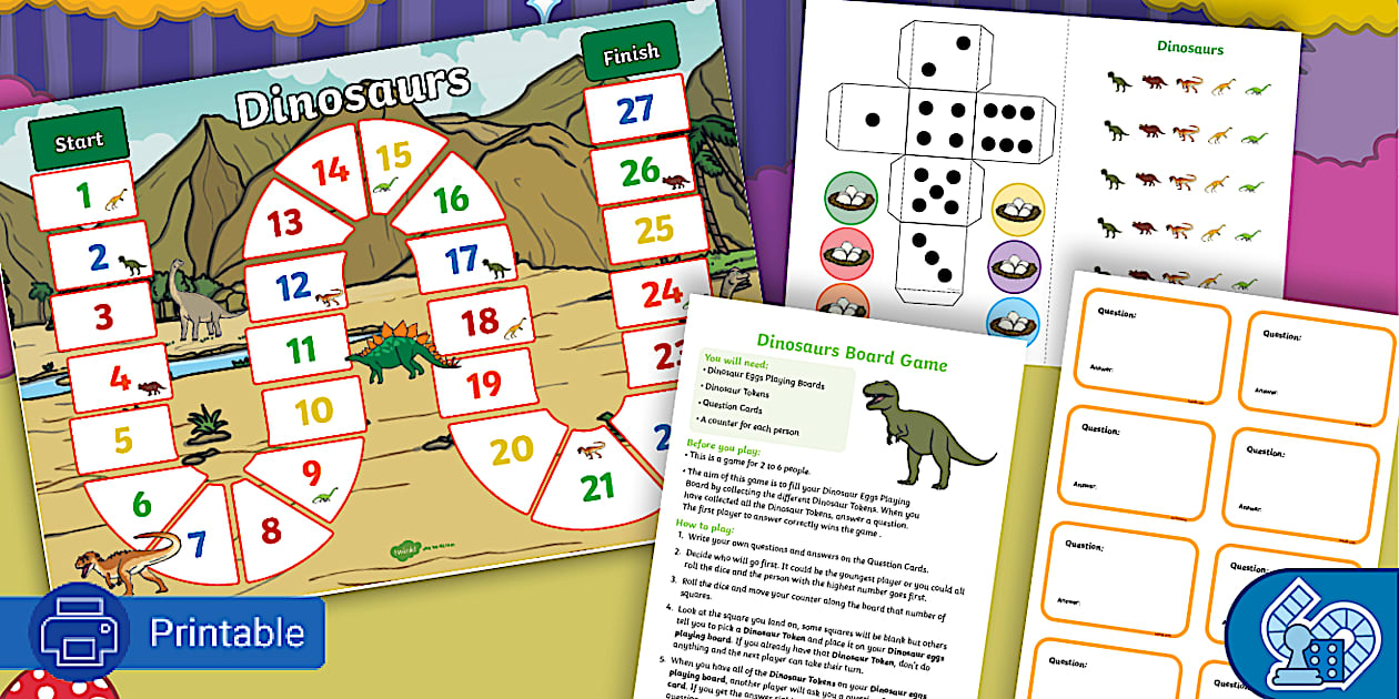 KS1 Dinosaurs Board Game