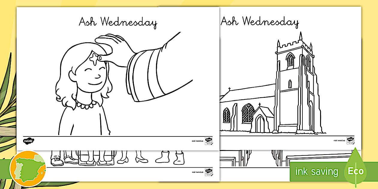 Ash Wednesday Colouring Pages (teacher made) - Twinkl
