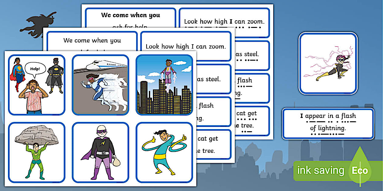Superheroes Simple Sentence Matching Activity - Twinkl