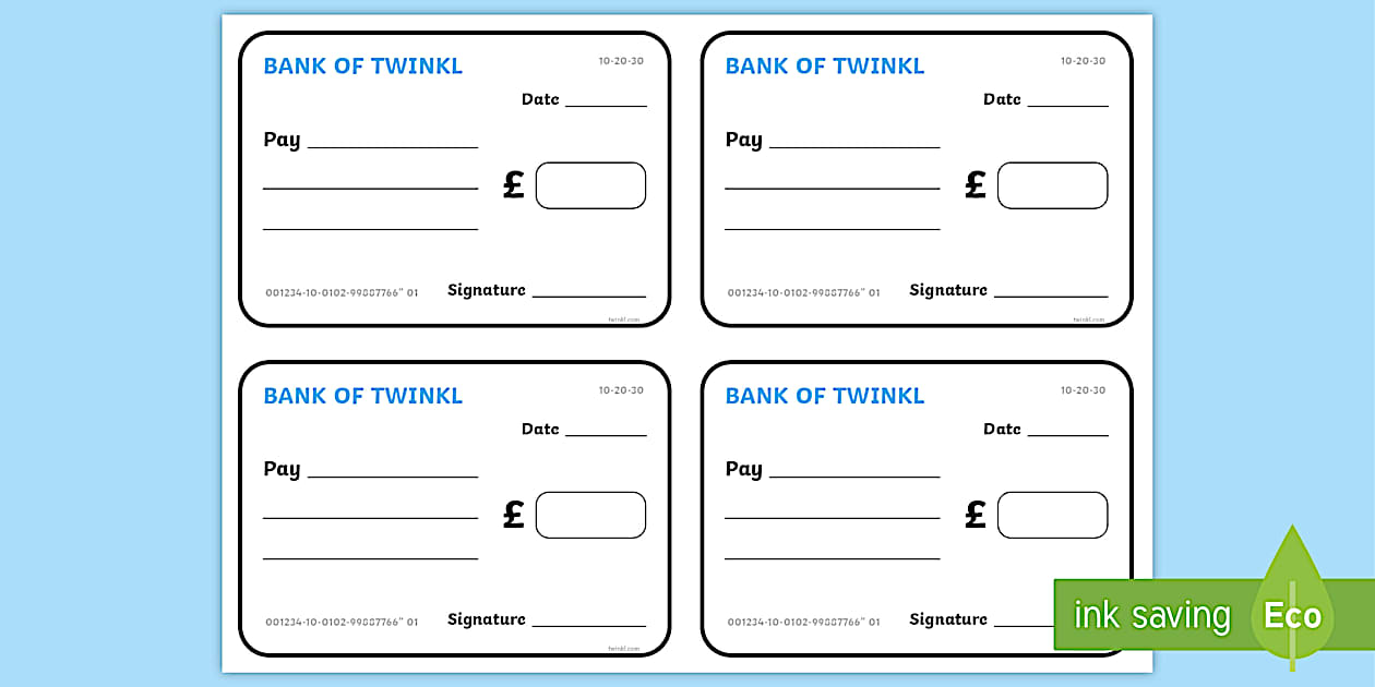 Opticians Role Play Cheque Book (teacher made) - Twinkl