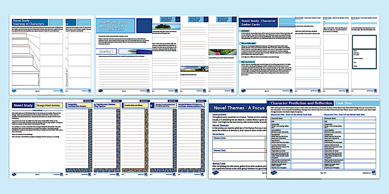 Year 7 and 8 Novel Study Pack - Character and Theme Activities